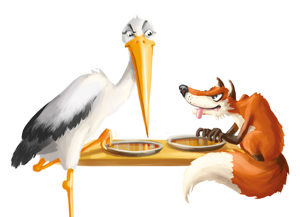 LUX Digi: Fabel: Der Fuchs und der Storch